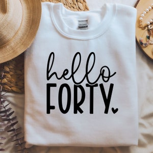 Hello Forty SVG, 40th Birthday SVG, Forty Birthday Shirt SVG, 40th ...