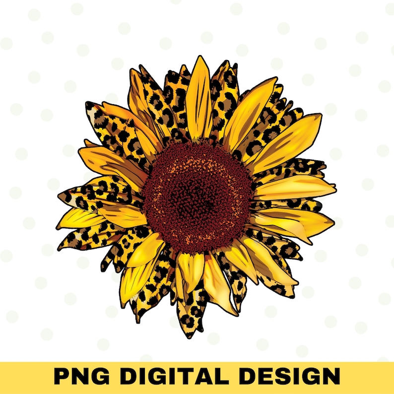 Leopard Sunflower Sublimation, Sunflower Png, Sunflower Cheetah ...