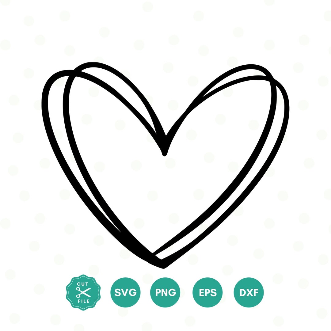 Hand-drawn Heart Svg, Heart Doodle Svg, Heart SVG, Sketch, Valentine ...