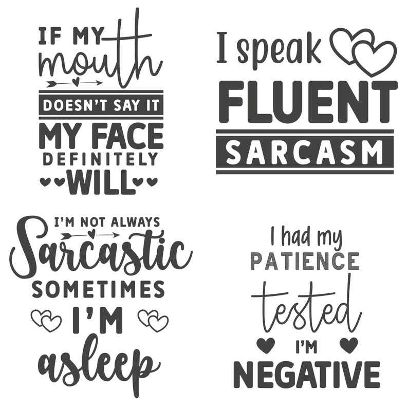 Sarcastic Svg Bundle , Sarcastic Svg Files, Funny Quotes Svg, Dxf Eps ...