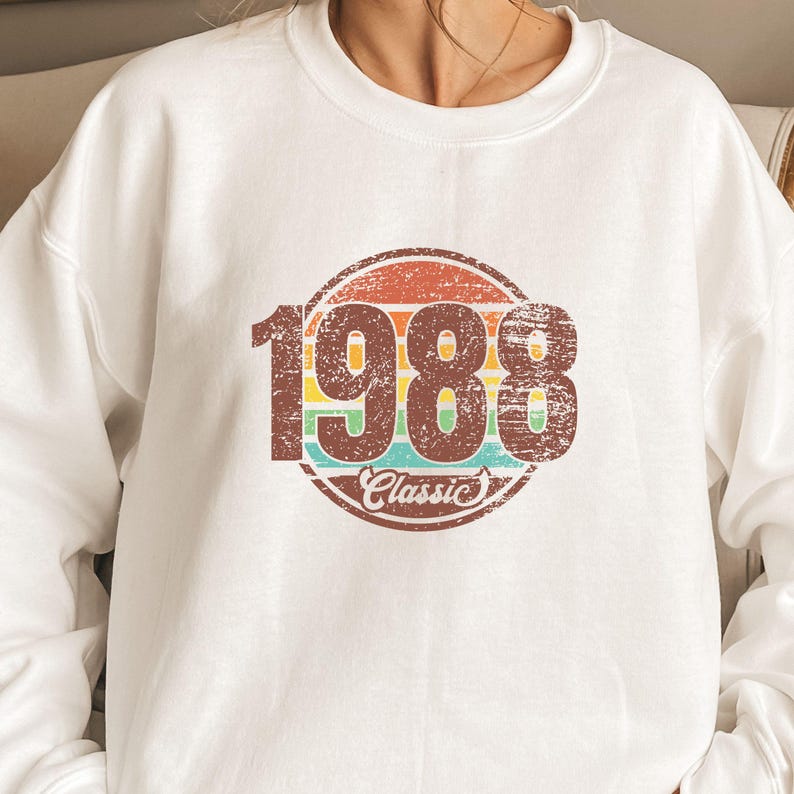 1988 Classic Png, Vintage 1988 Shirt Png, Birthday Decor, Birthday ...