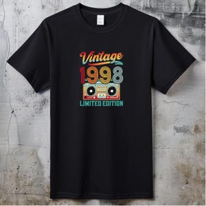 Vintage 1998 Svg, 1998 Shirt Svg, Limited Edition, Birthday Decor ...