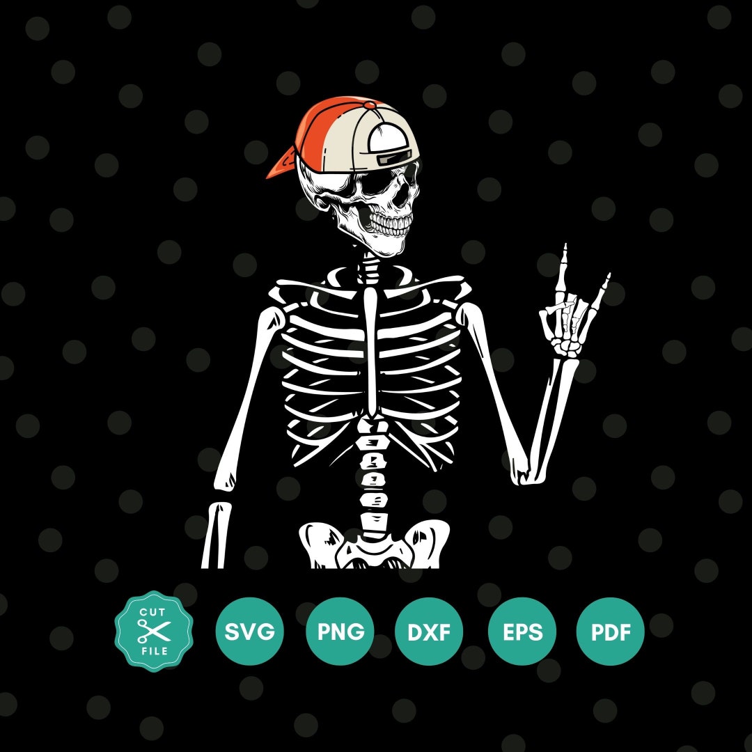Rocker Skeleton Hand Rock SVG, Skeleton Cut File, Svg Files for Cricut ...