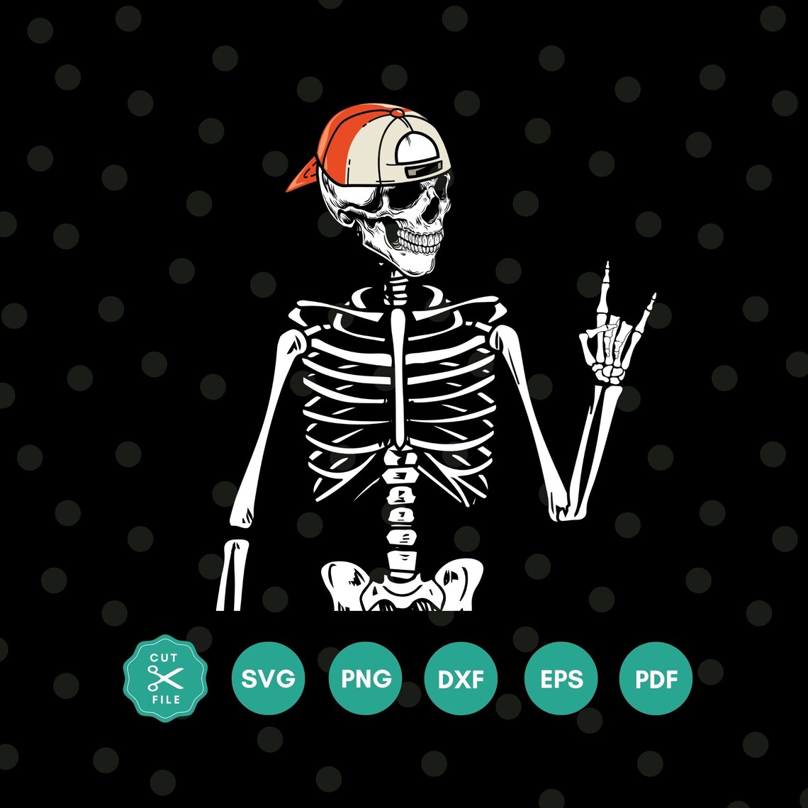 Rocker Skeleton Hand Rock SVG, Skeleton Cut File, Svg Files for Cricut ...