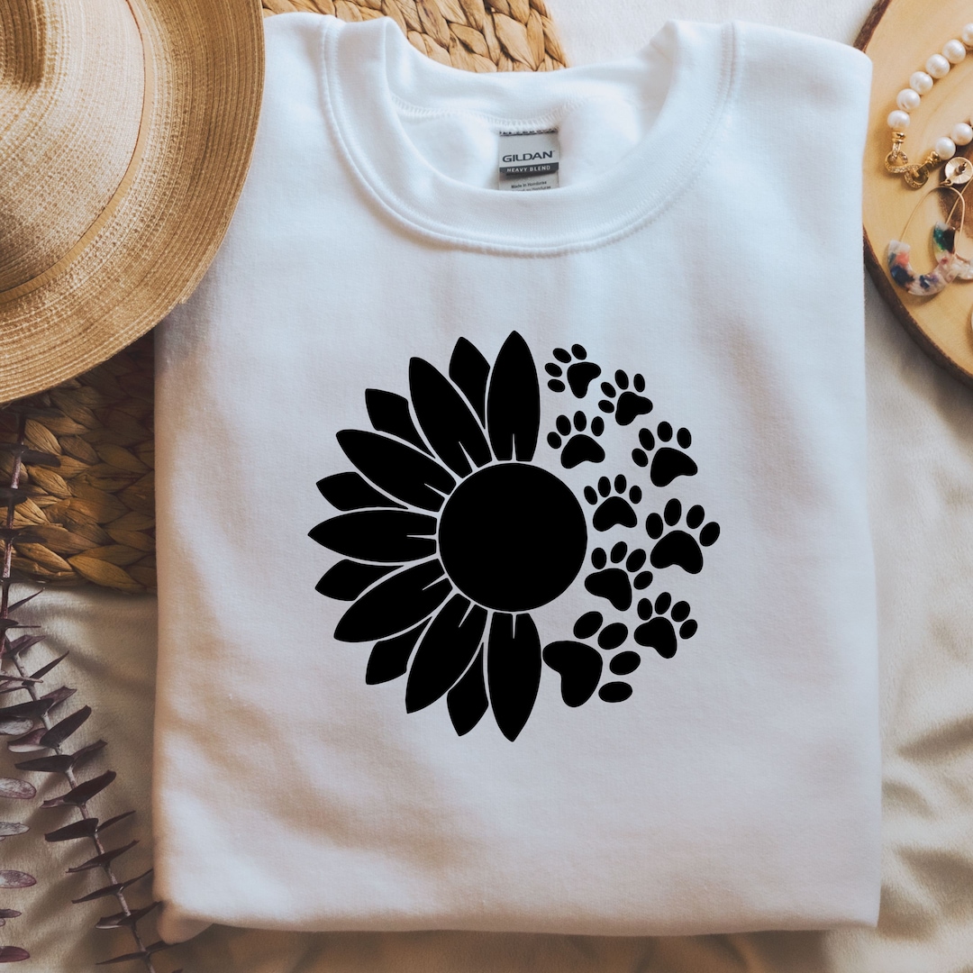 Dog Paw Sunflower Svg, Dog Svg, Sunflower Svg, Dog Mama, Dog Paw Prints ...