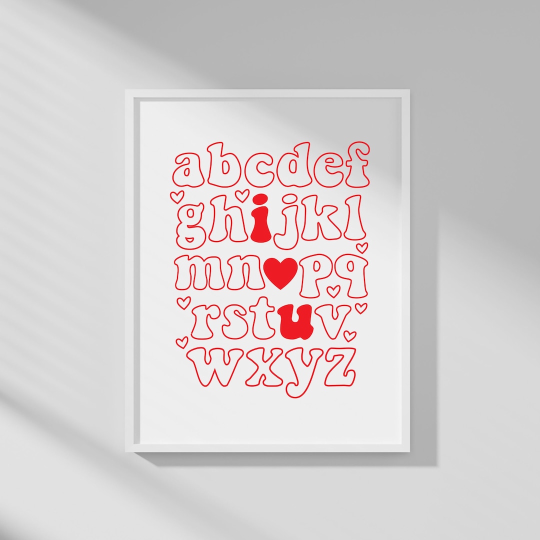 Alfabeto de San Valentín Te amo SVG, Niños San Valentín Svg, Alfabeto ...
