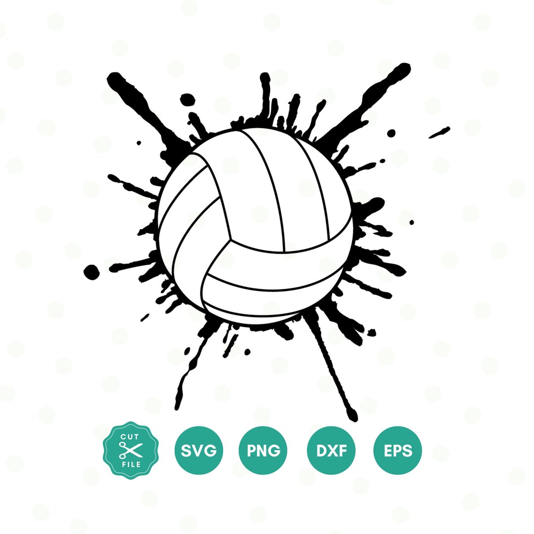 Volleyball Svg, Volleyball Paint Splatter, Sports Svg, Svg Files for ...