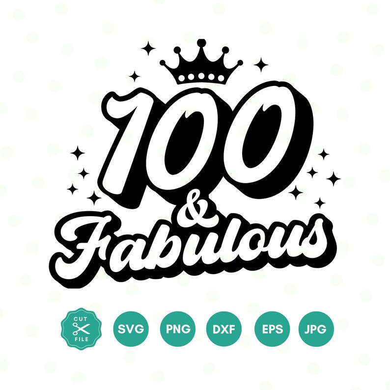 100 and Fabulous SVG, 100th Birthday SVG, Hundred Birthday Shirt SVG ...