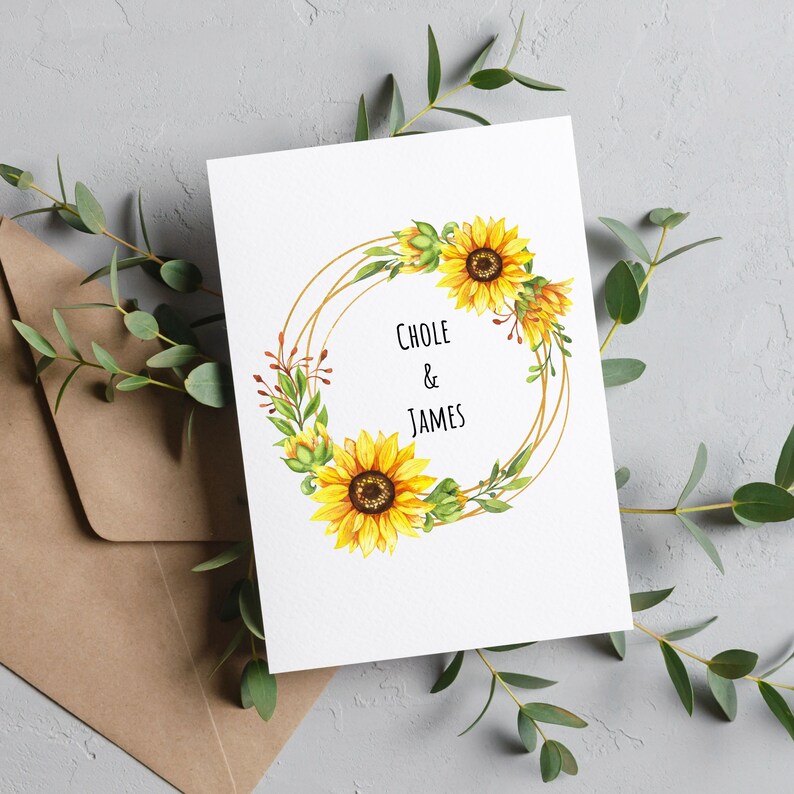 Sunflower Wreath Clipart, Watercolor Floral Frames, Summer Clipart ...