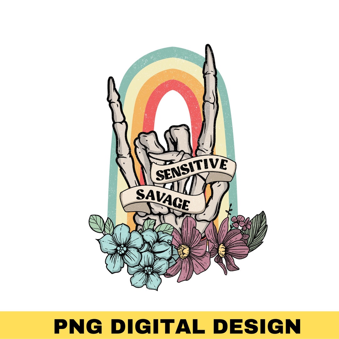 Sensitive Savage Png, Flower Skull Png, Motivational Png, Skeleton ...