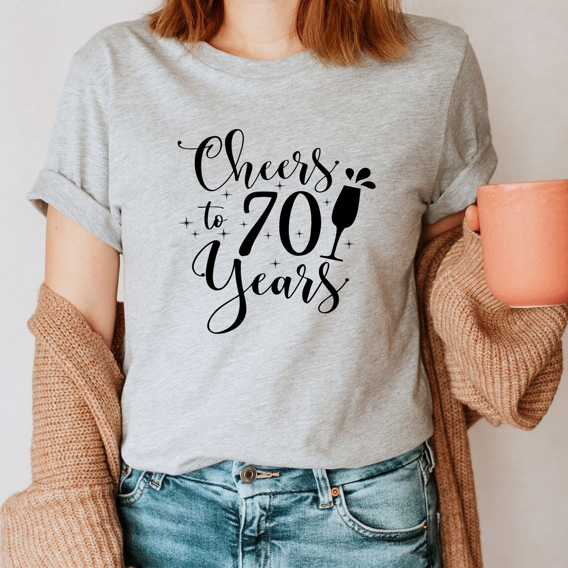 Cheers to 70 Years Svg, 70th Birthday Svg Png, Seventy Birthday Shirt ...
