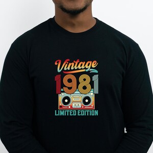 Vintage 1981 Svg, 1981 Shirt Svg, Limited Edition, Birthday Decor ...