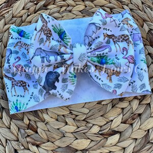 Zoo Animals Bow Watercolor Animals Headwrap Bows Zoo - Etsy
