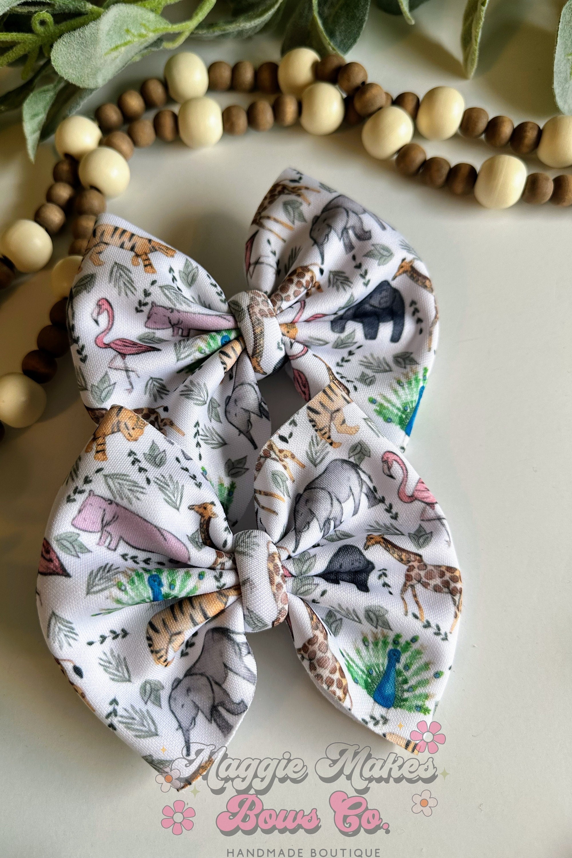Zoo Animals Bow, Watercolor Animals Headwrap Bows, Zoo Headwraps, Zoo ...