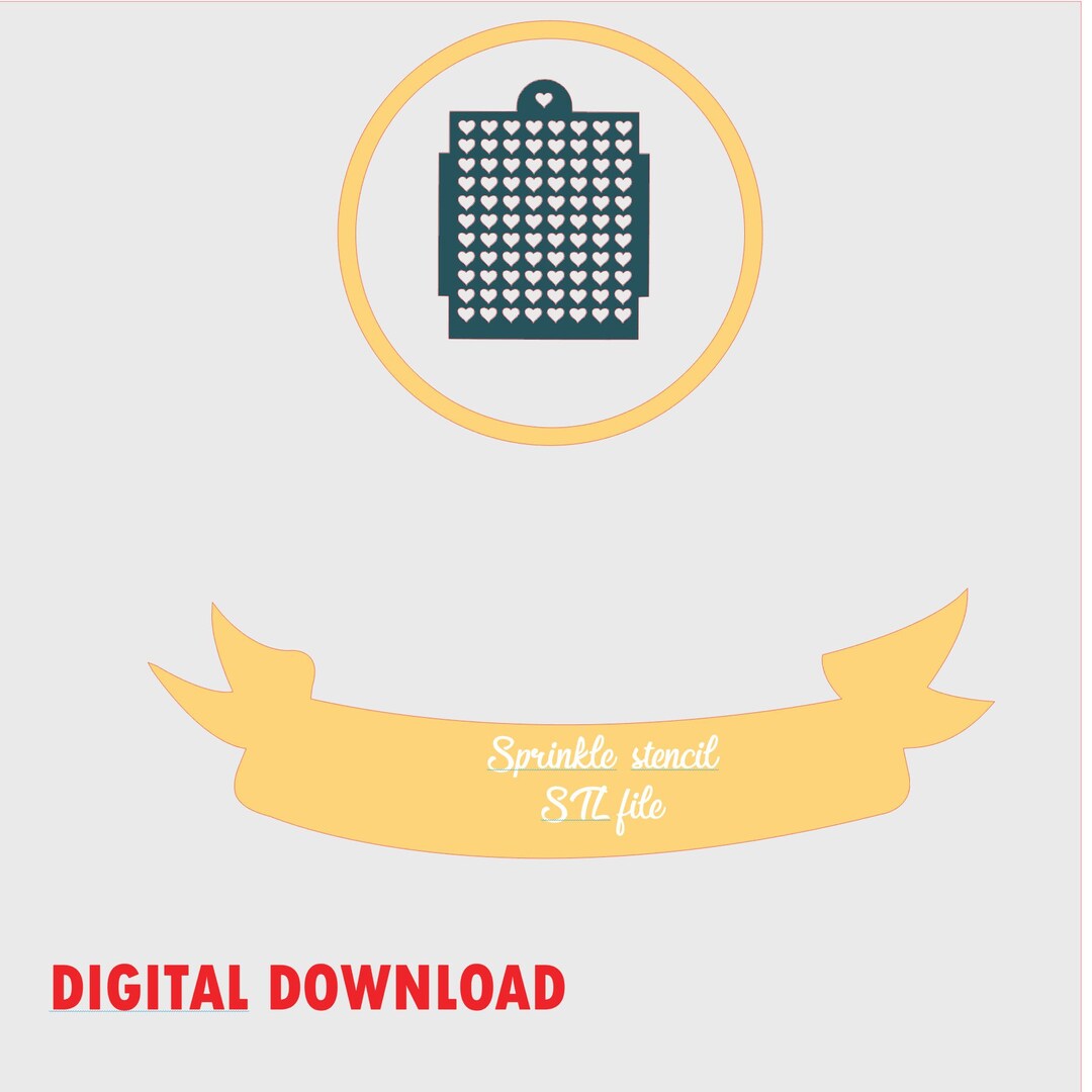 Heart Stencil Sprinkle Stl File - Etsy