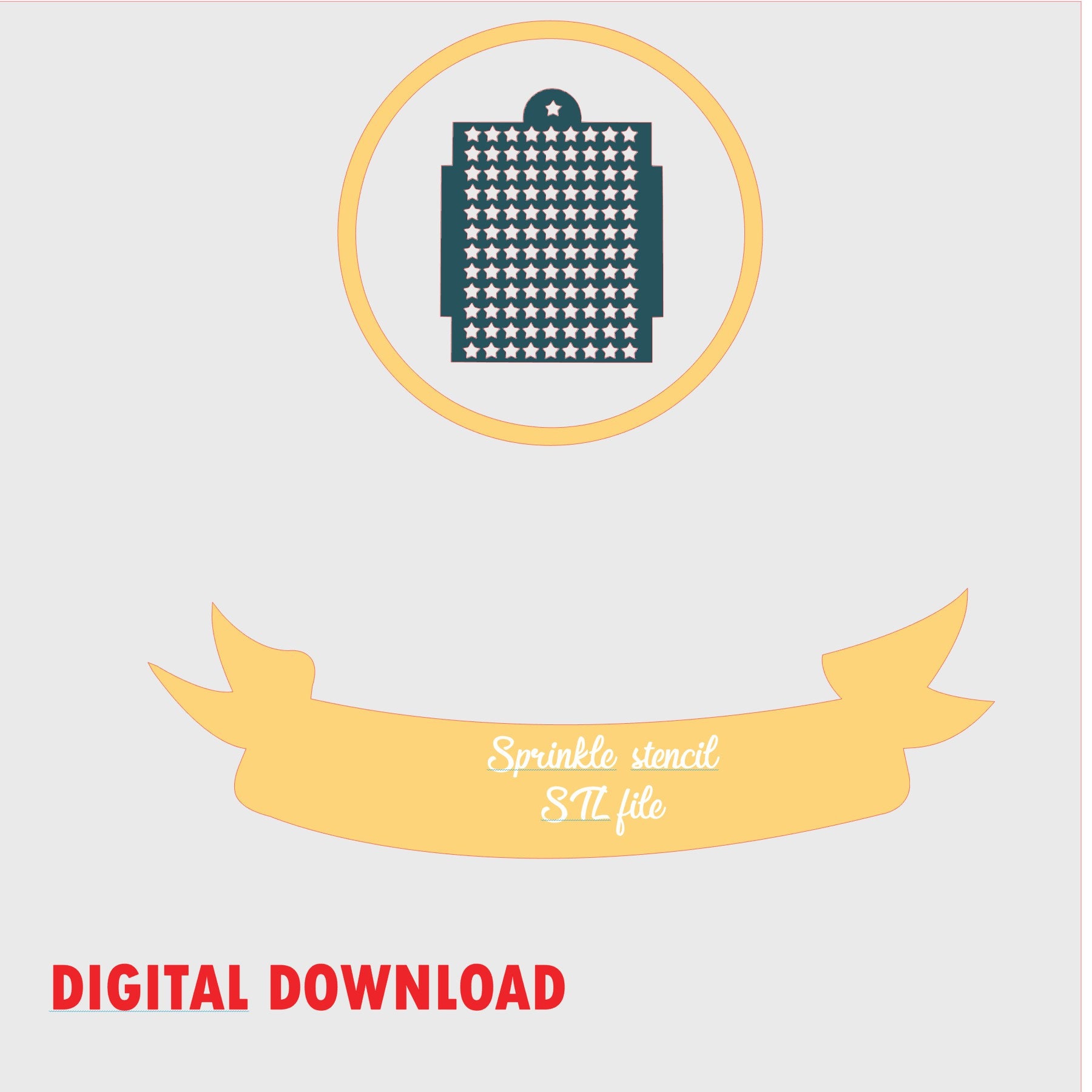 Star Sprinkle Stencil Stl File Star Stencil - Etsy