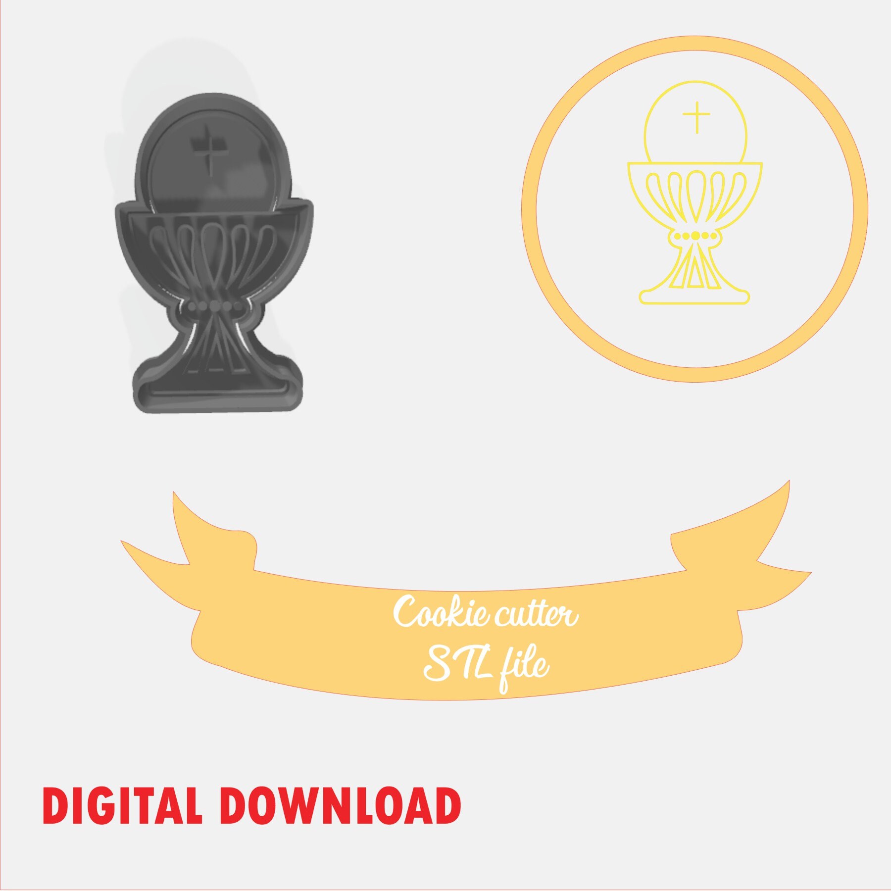Holy Communion Chalice Cookie Cutter STL File Digital Download - Etsy