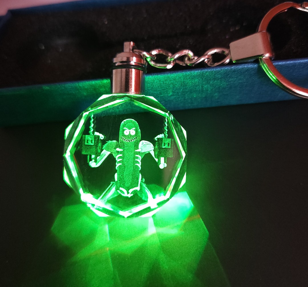 Pickle Rick Color Changing LED Premium Crystal Laser Engraved 2D ...
