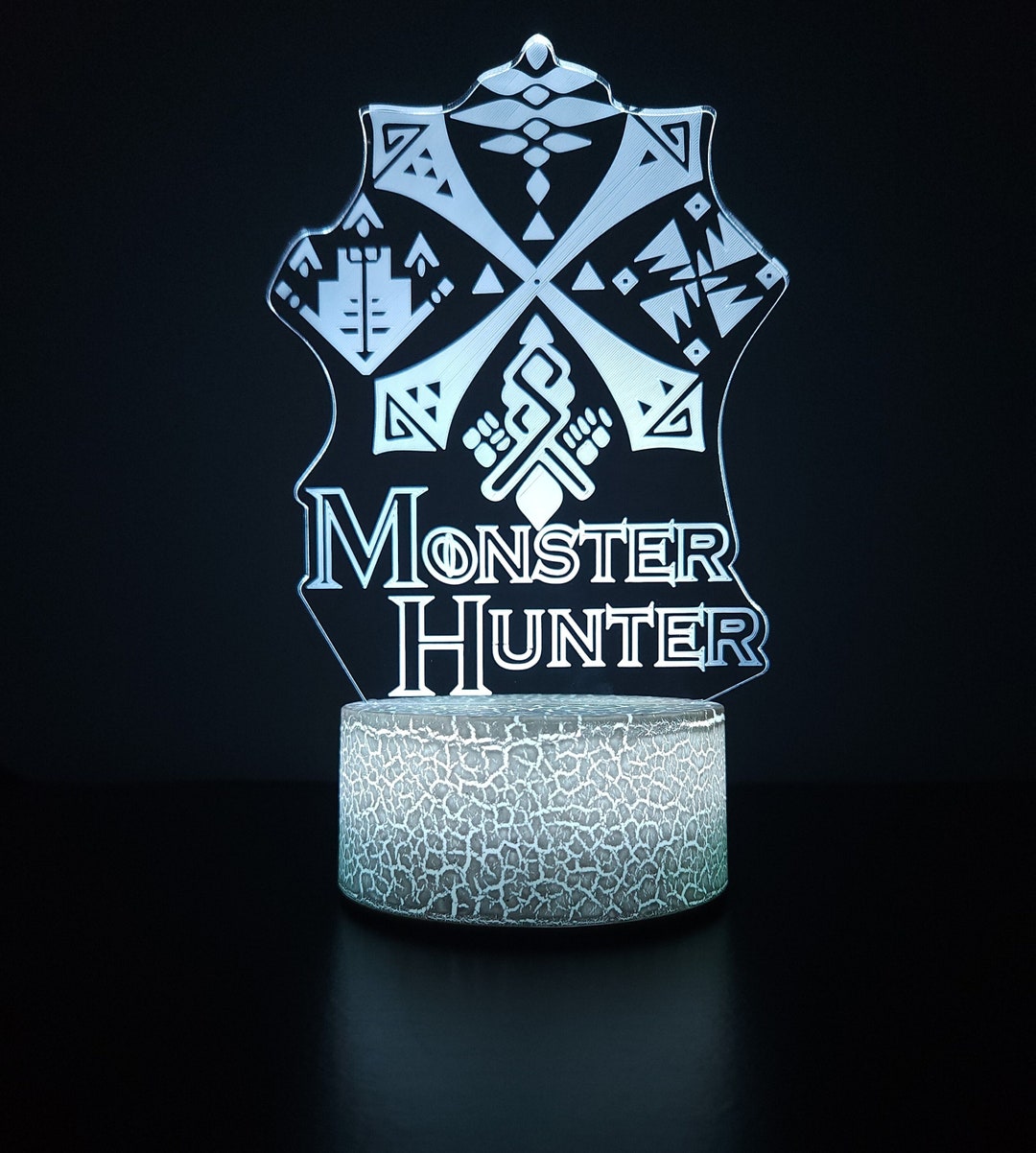 Monster Hunter Guild Emblem 16 Color Changing LED Light Acrylic; USB ...