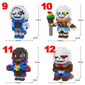 Undertale AU Sans 6.7" Building Block Figure Statue Action Anime Model ...