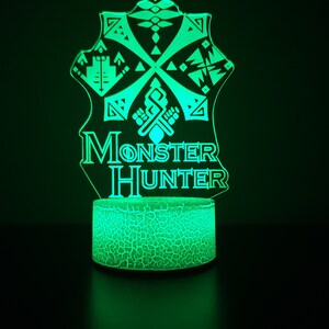 Monster Hunter Guild Emblem 16 Color Changing LED Light Acrylic; USB ...