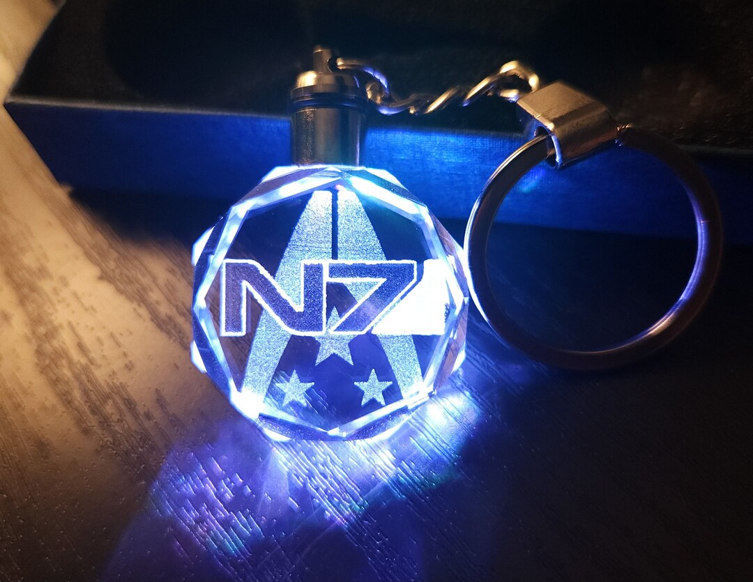 Mass Effect N7 Color Changing LED Premium Crystal Laser Engraved 2D ...