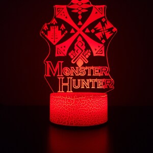 Monster Hunter Guild Emblem 16 Color Changing LED Light Acrylic; USB ...
