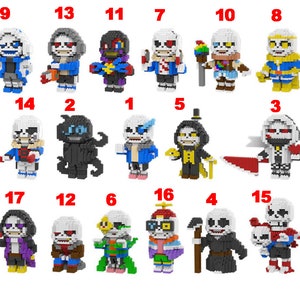 Undertale AU Sans 6.7" Building Block Figure Statue Action Anime Model ...