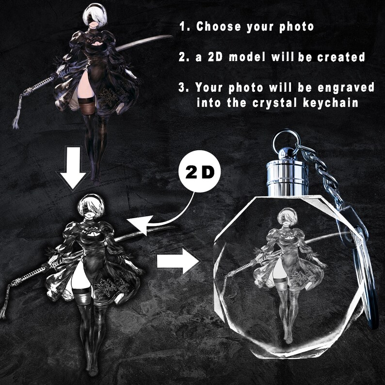 Nier Automata 2B Color Changing LED Premium Crystal Laser - Etsy