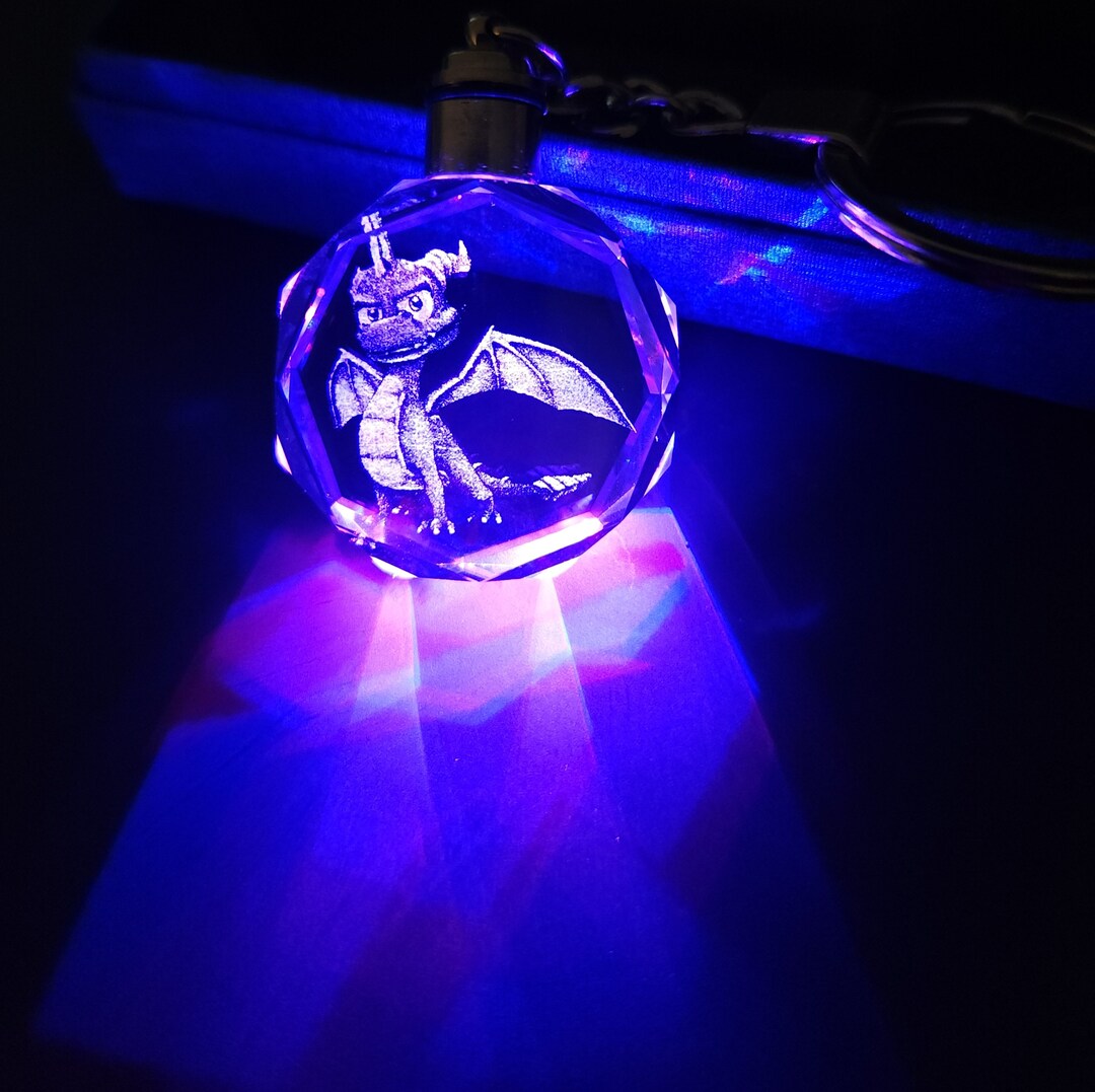 Spyro Color Changing LED Premium Crystal Laser Engraved 2D Picture ...