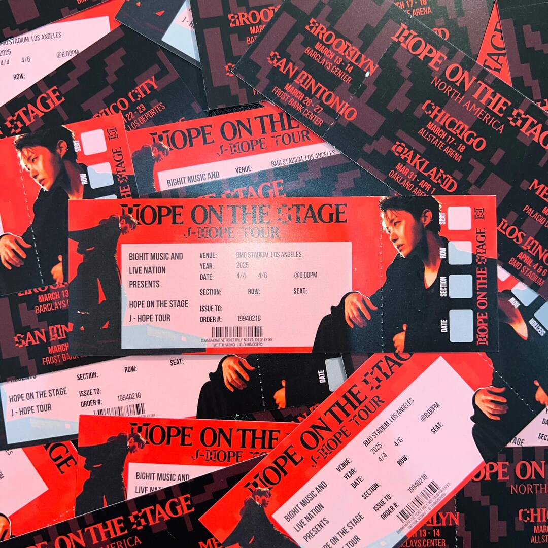 Hope on the Stage Tour Souvenir Ticket (los Angeles ONLY) - Etsy