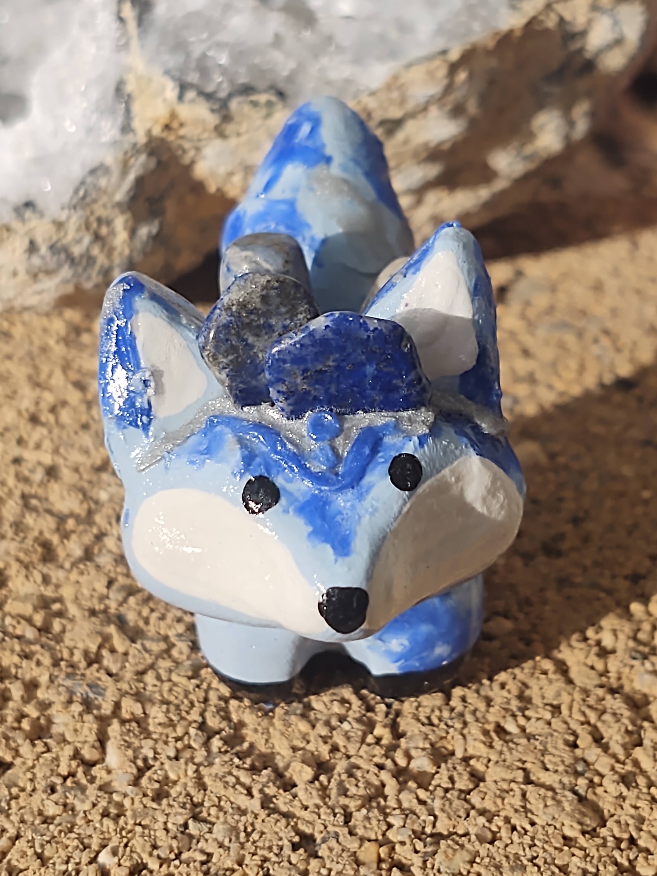 Crystal Fox Clay Animal Figurine Cute Desk Decor - Etsy