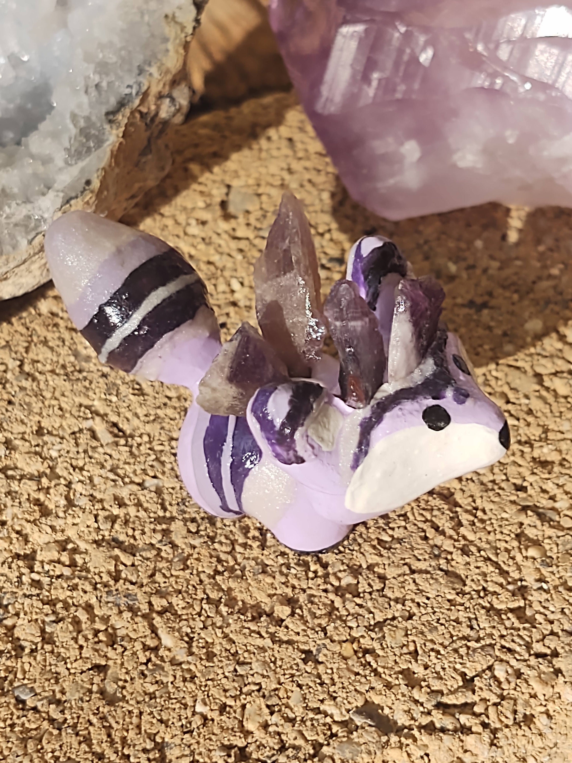 Crystal Fox Clay Animal Figurine Cute Desk Decor - Etsy