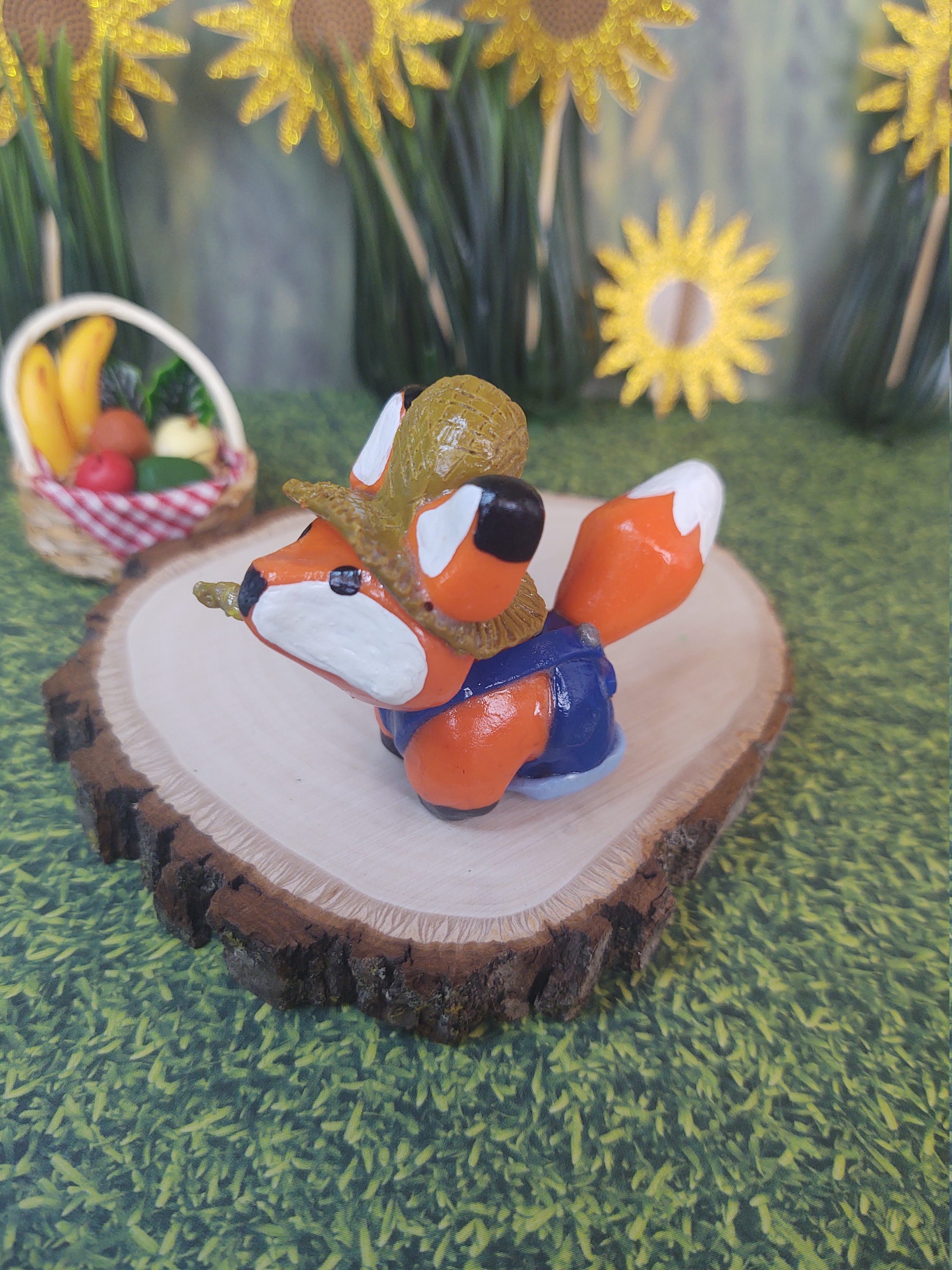 Farmer Fox Fox Figurine Farmer Figure Cute Animal Figure - Etsy
