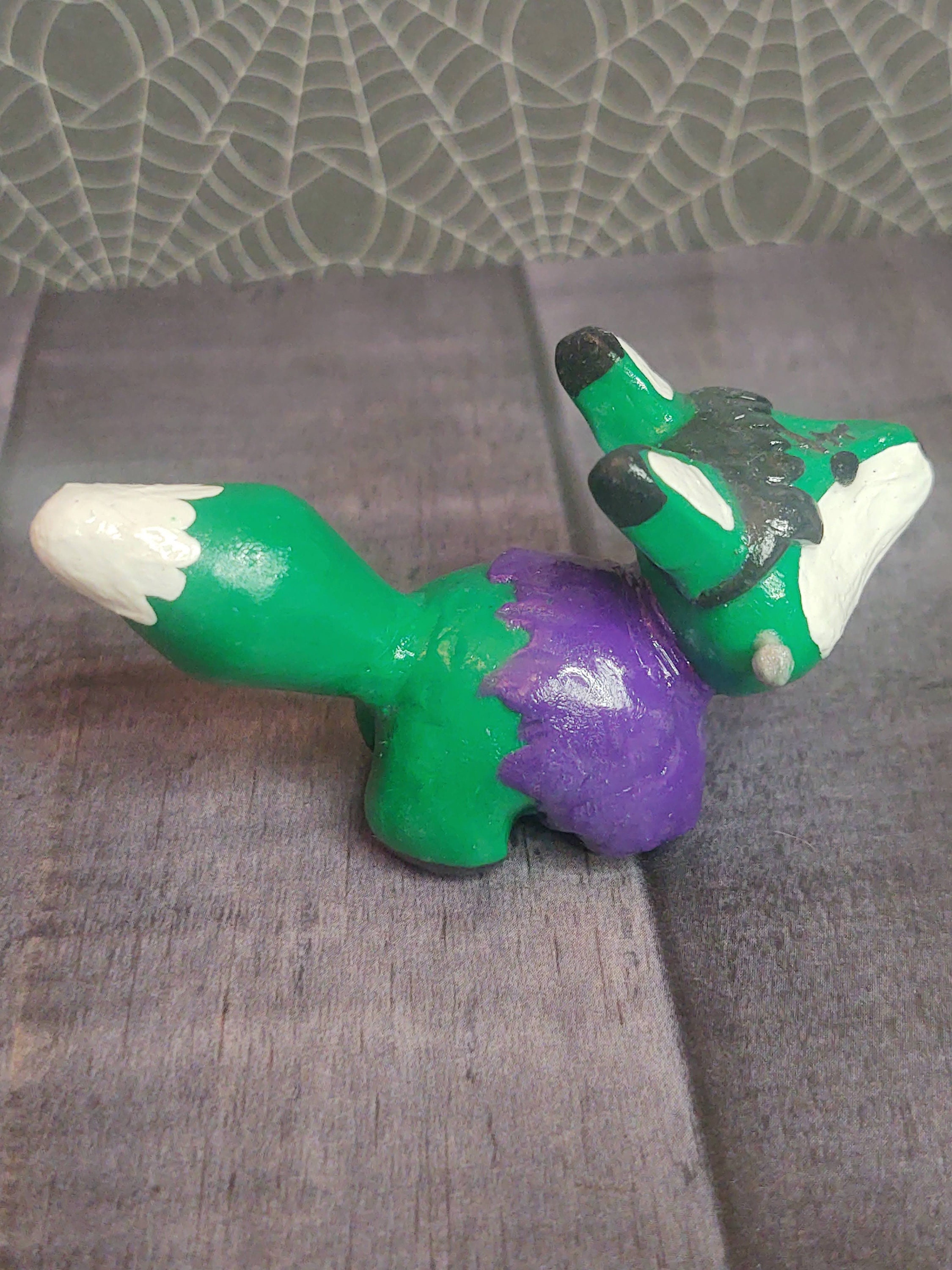 Frankenfox Halloween Decor Clay Animal Figurine - Etsy