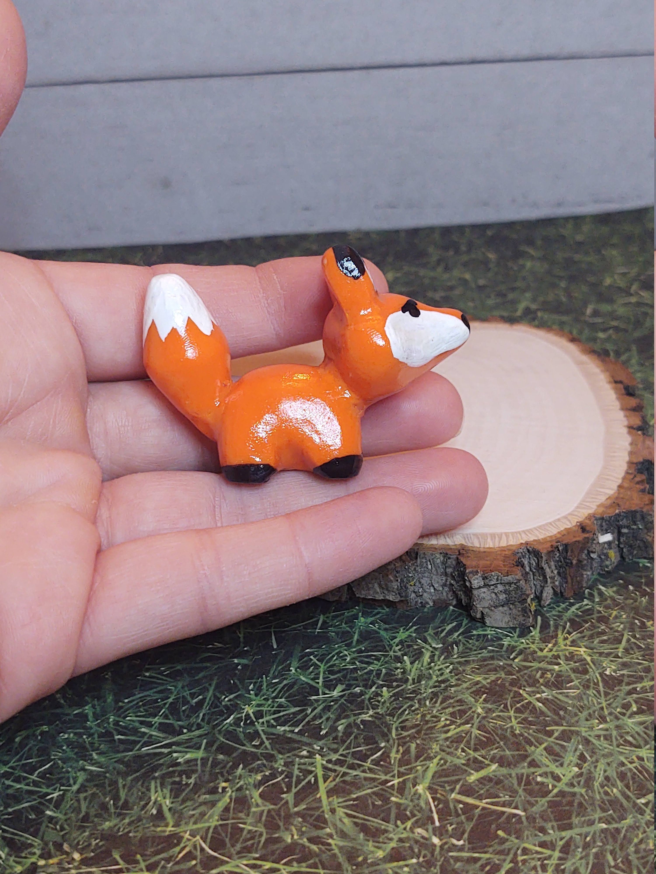 Not Amused Fox Clay Fox Polymer Clay Animal Cute Figurine - Etsy
