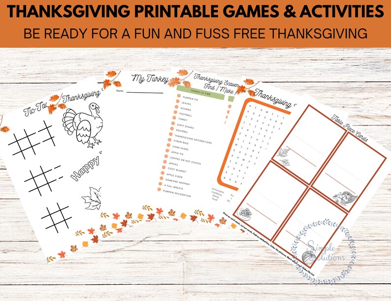 Thanksgiving Planner Printable in A4, A5, US Letter & HP Classic Sizes ...