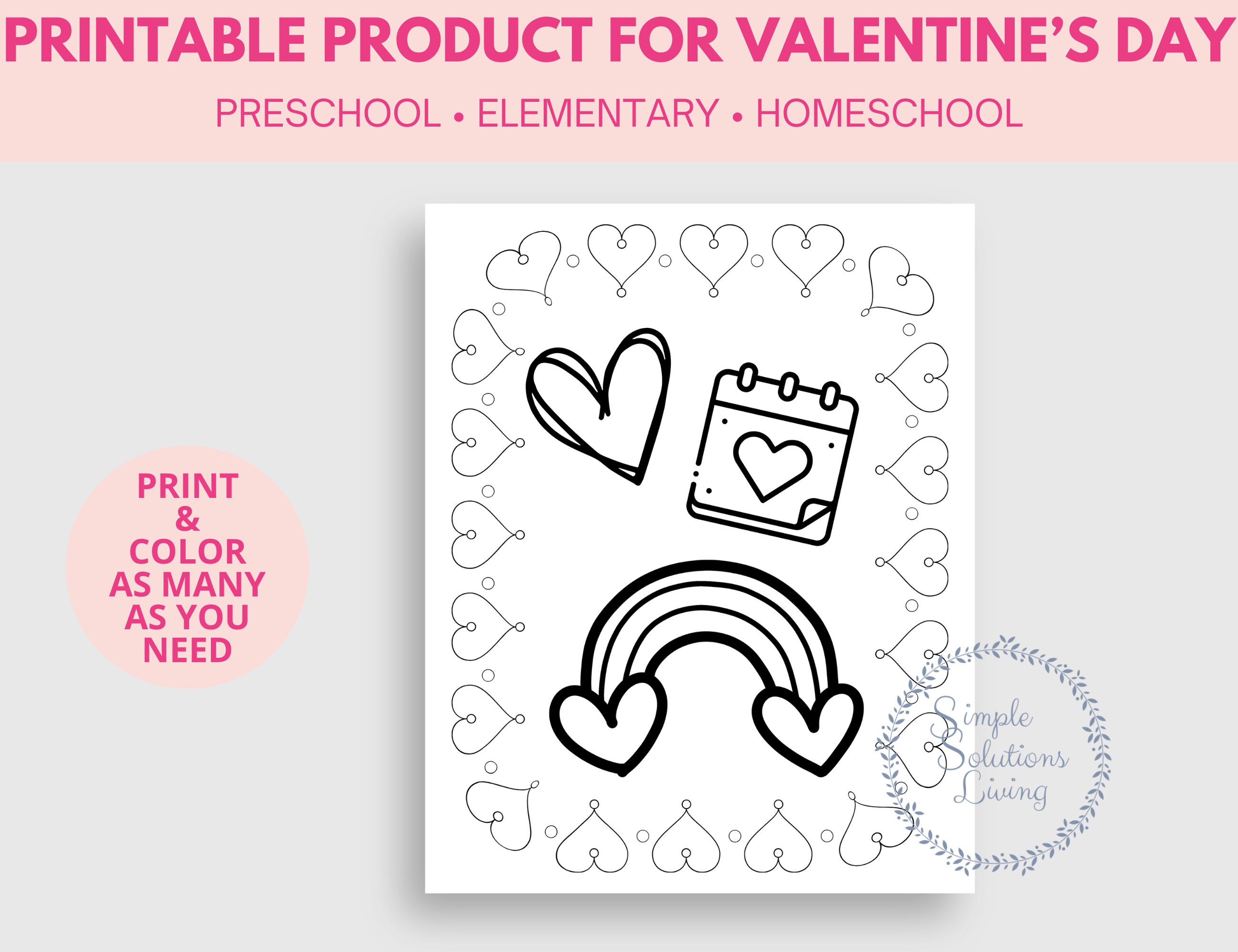 Valentine Coloring Pages | Color Sheets | Instant Download | Valentine ...