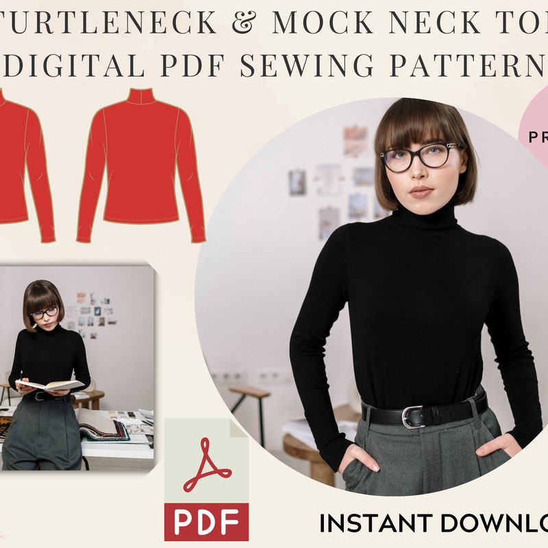Turtleneck Sewing Pattern - Etsy