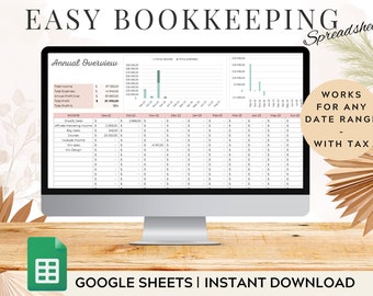 Small Business Bookkeeping Spreadsheet, Easy Bookkeeping Template ...
