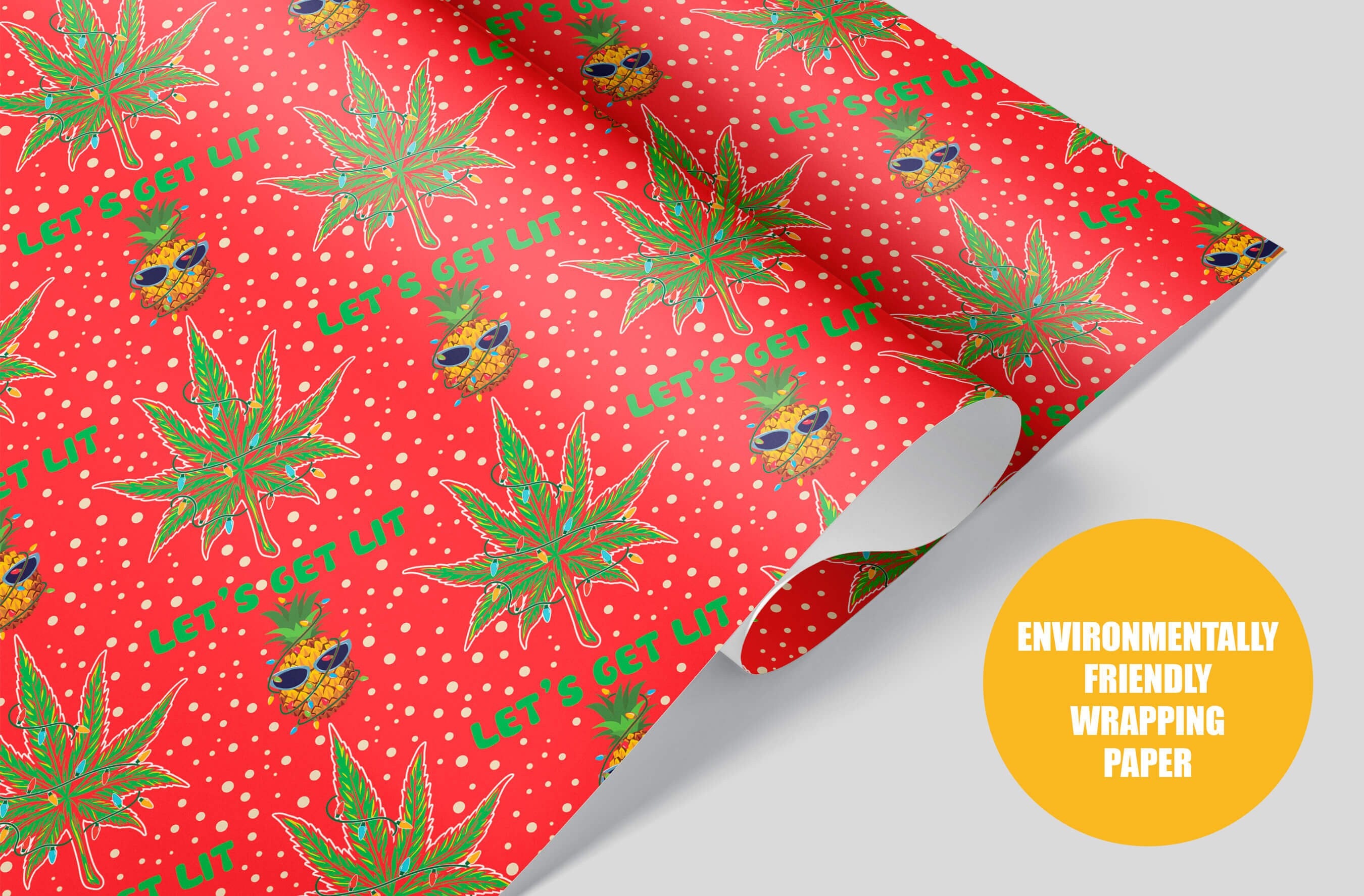 Get Lit Weed Wrapping Paper Funny Christmas Wrapping Paper - Etsy Canada
