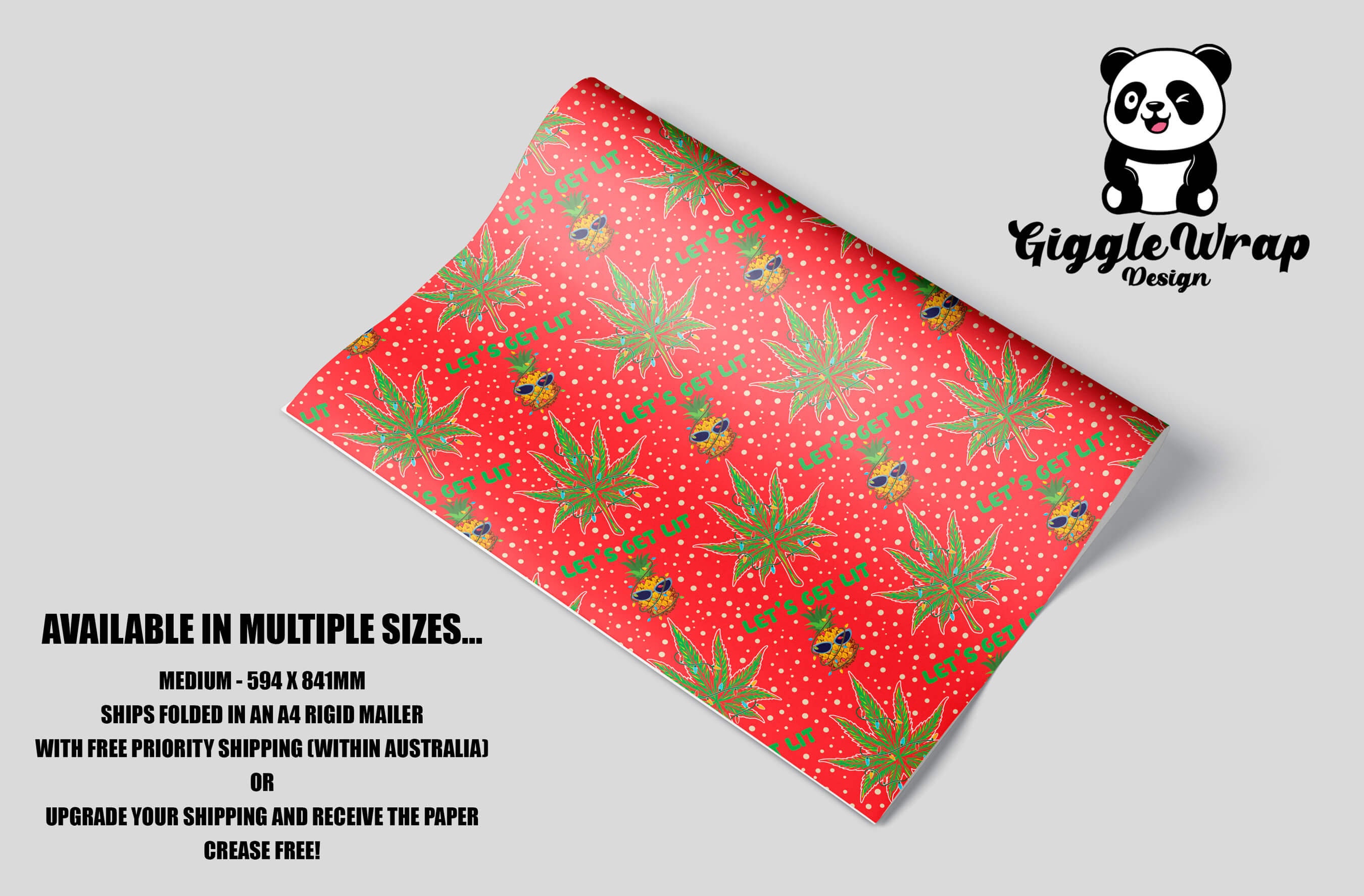 Get Lit Weed Wrapping Paper Funny Christmas Wrapping Paper - Etsy Canada