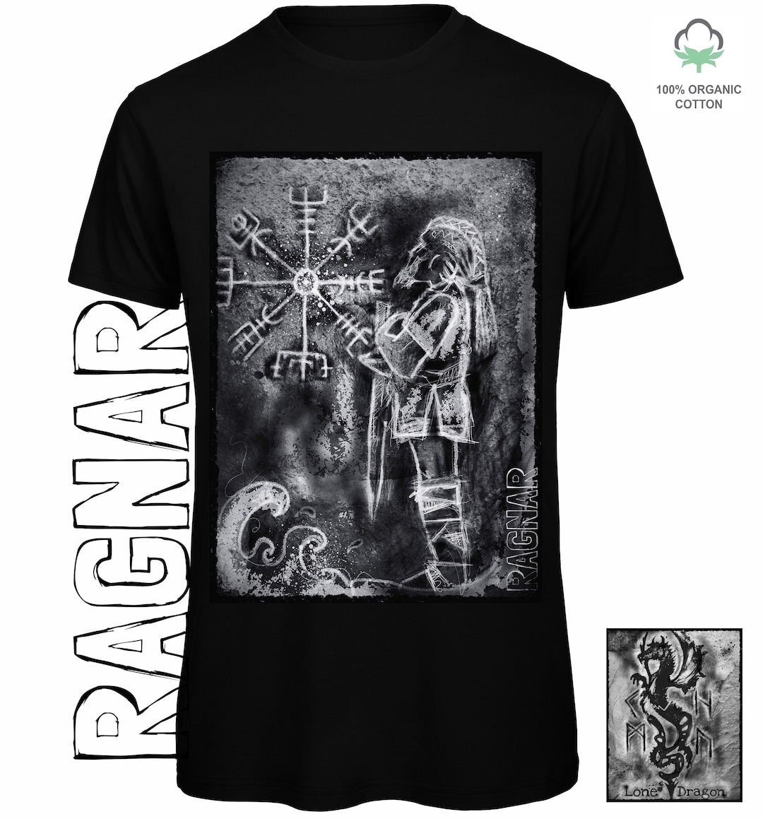 Ragnar Lothbrok | Vikings Hero | Organic T-shirt |legendary King Ragnar ...