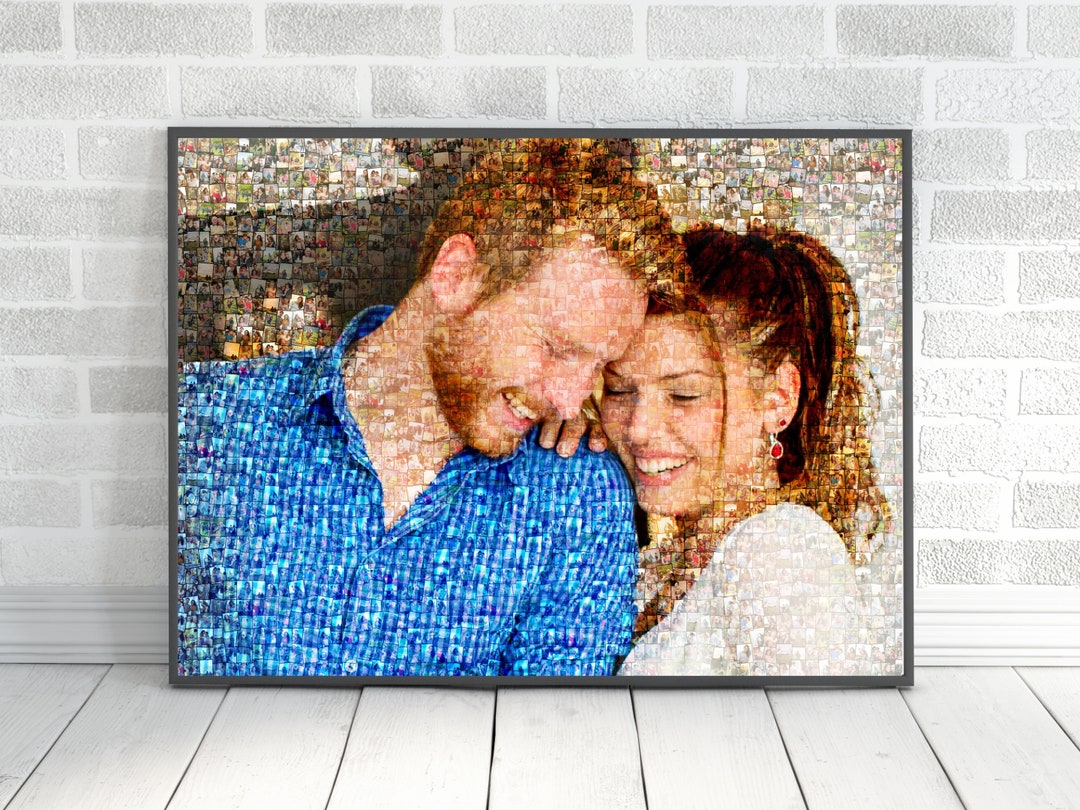 Custom Photo Mosaic Portrait From Your Photos. Canvas and Poster ...