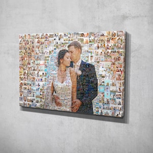 Custom Photo Mosaic Portrait From Your Photos. Canvas and Poster ...