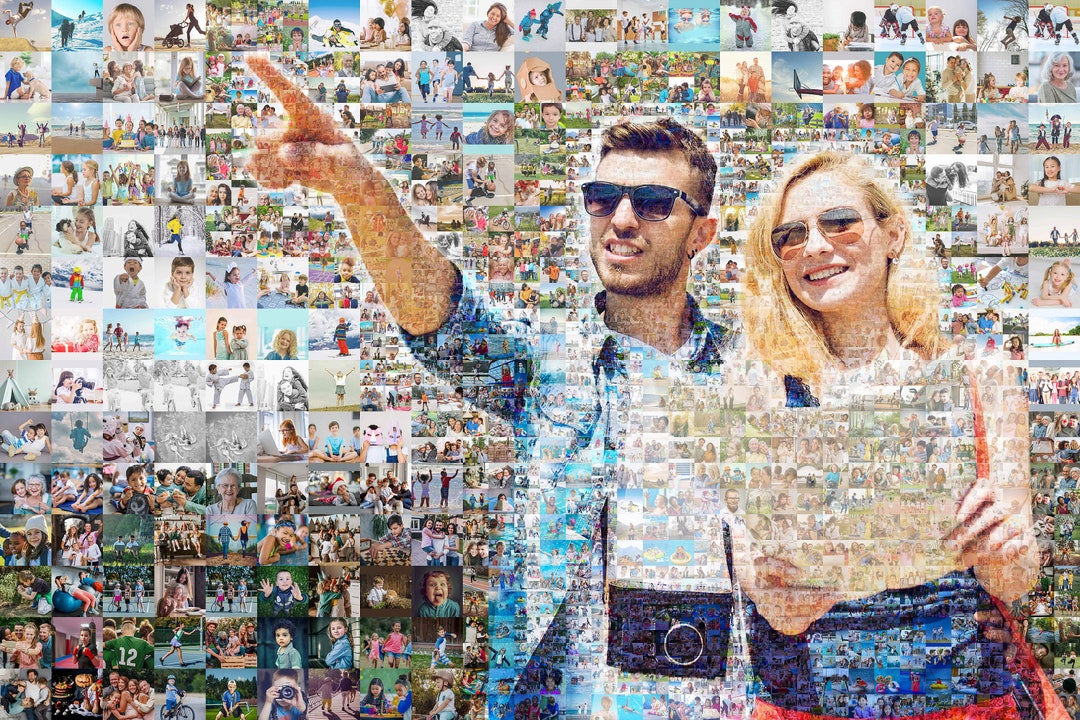 Custom Mosaic Portrait From Your Photos, Valentines Day Gift for Him ...