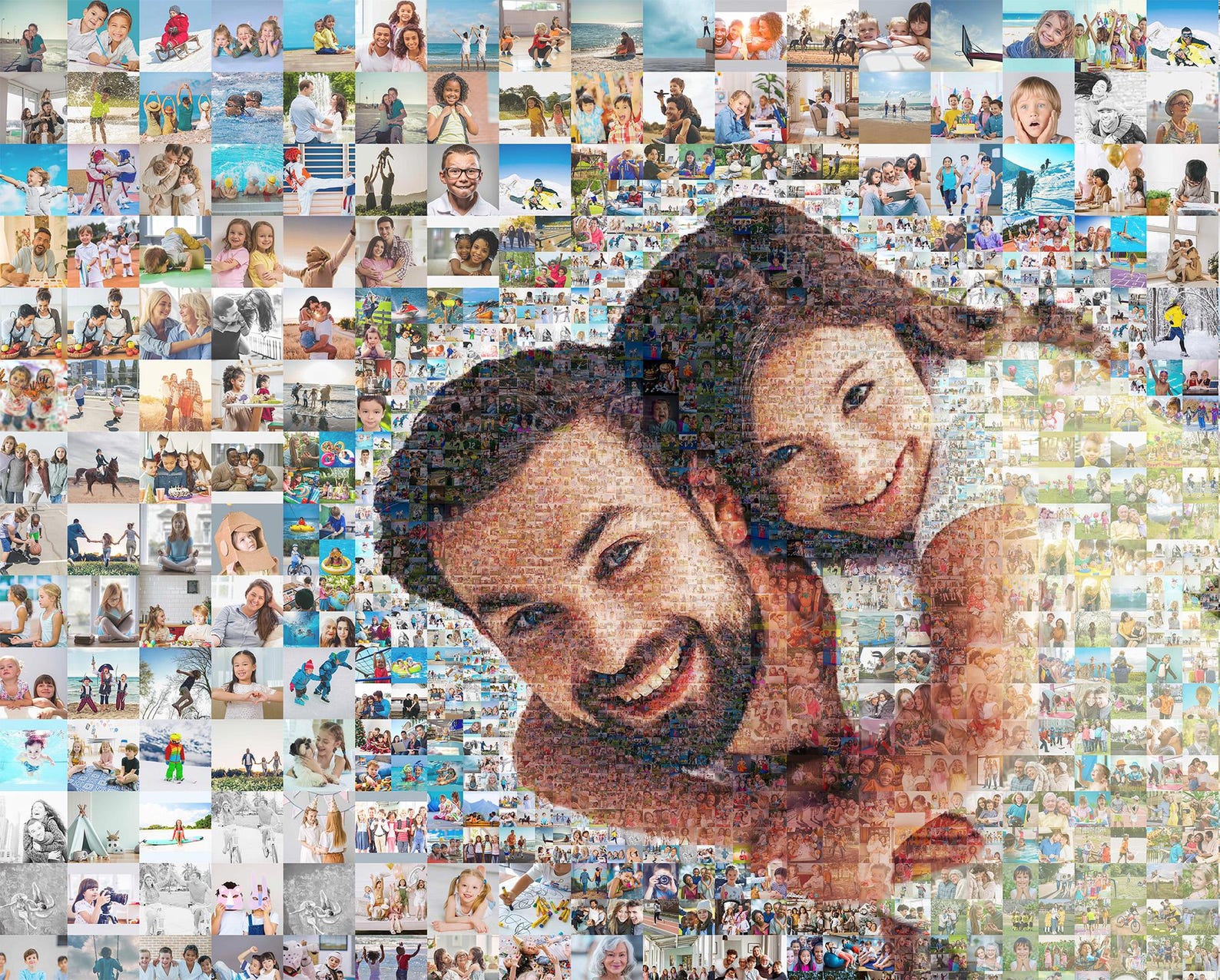 Personalized Photo Collage Canvas – Custom Memory Mosaic Portrait Print ...