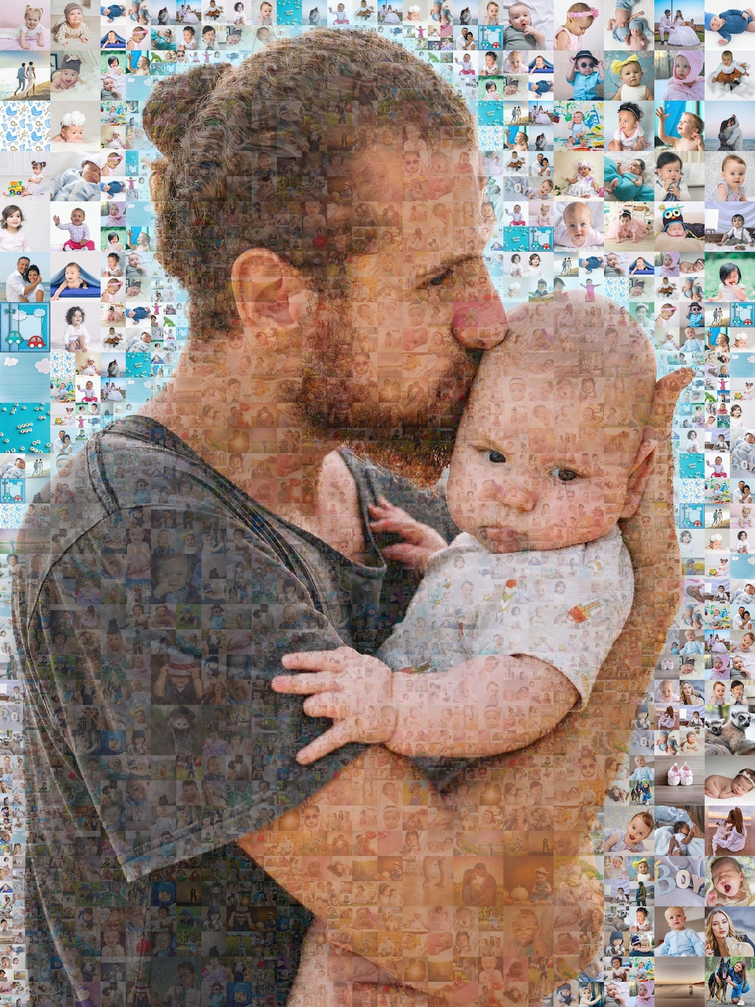 Personalized I Love You Photo Collage, Custom Romantic Wall Art Gift ...