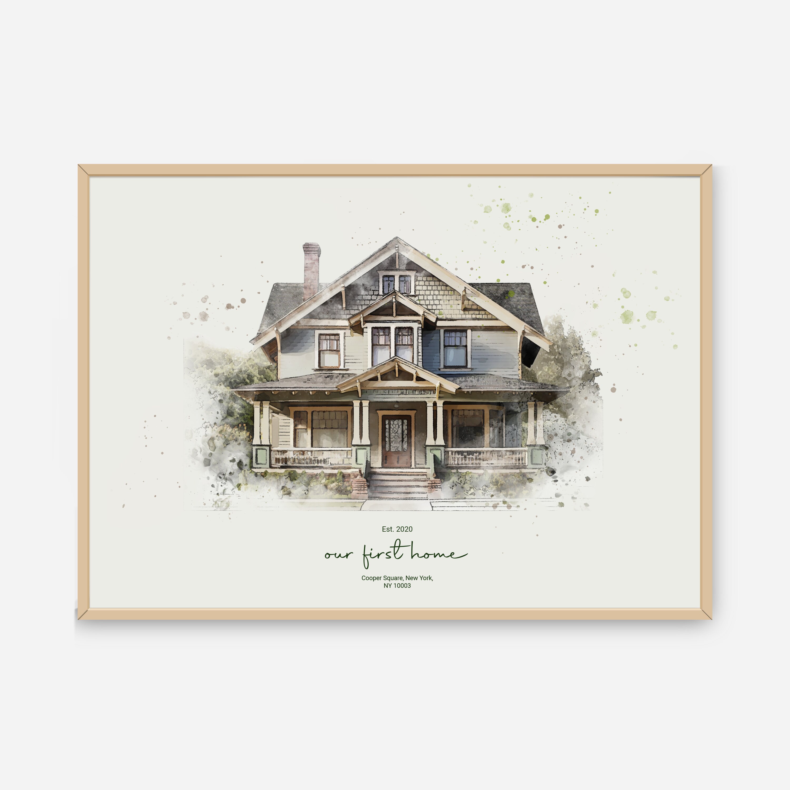 Personalised Watercolor House Portrait, Custom House Drawing, House ...