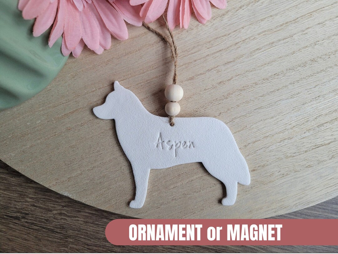 Personalized Husky Ornament or Magnet | Polymer Clay | Handmade - Etsy
